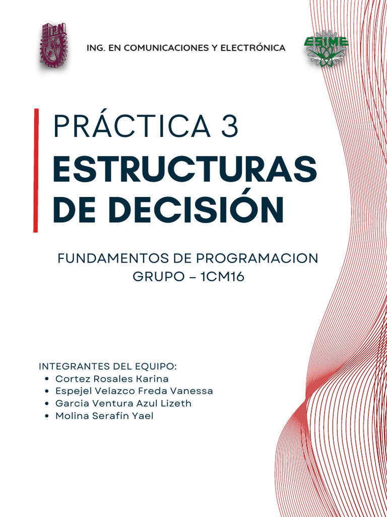 PRACTICA 3. Estructuras de Decisión | PDF | Algoritmos | Lenguaje de ...