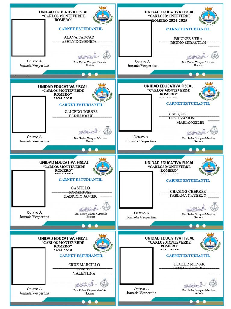 Carnet Estudiantil 2024 - 2025 | PDF