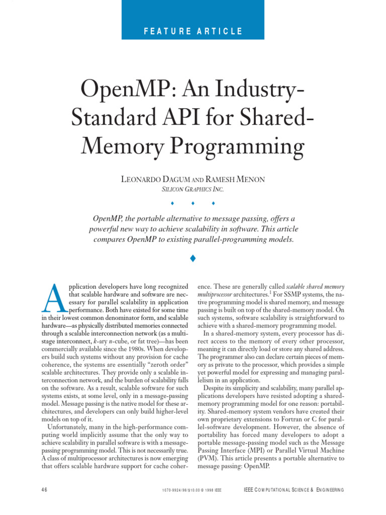 Openmp | PDF | Message Passing Interface | Parallel Computing