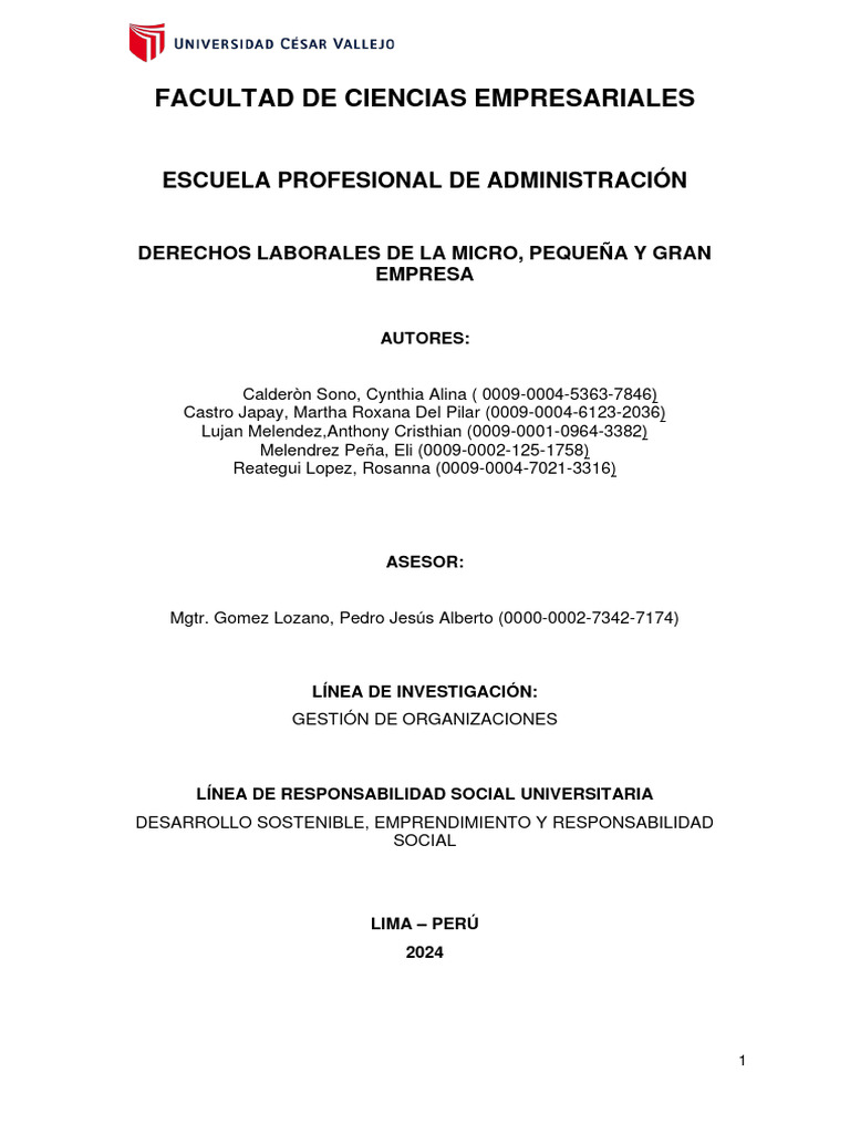 Trabajo Sesion 3 - DERECHOS LABORALES DE LA MICRO, PEQUEÑA Y GRAN EMPRESA | PDF | Pequeñas y ...