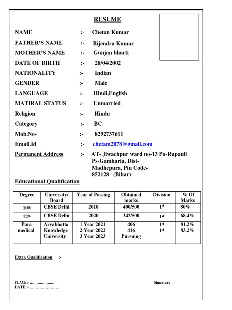 Chetan Resume One | PDF