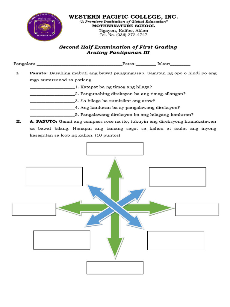Makabansa 3 2ND Half. Exam. | PDF