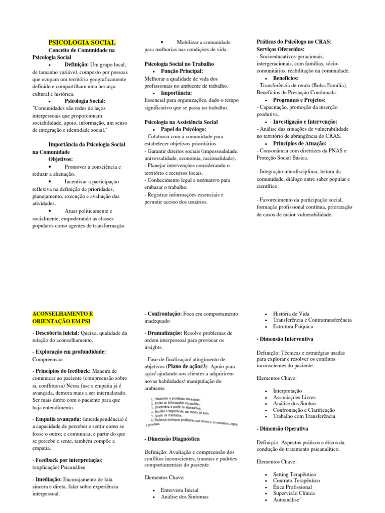 Resumo Prova 2024-1 | PDF | Psicologia | Psicoterapia