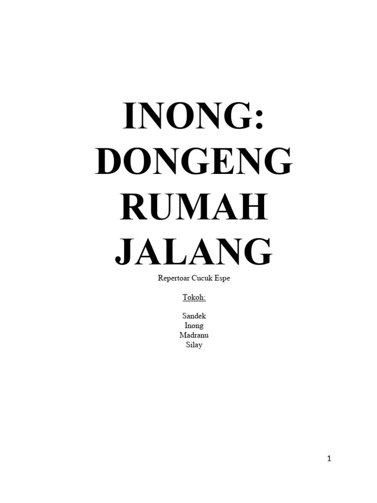 INONG-dongeng Rumah Jalang (Cucuk Espe) | PDF | Agama & Spiritualitas