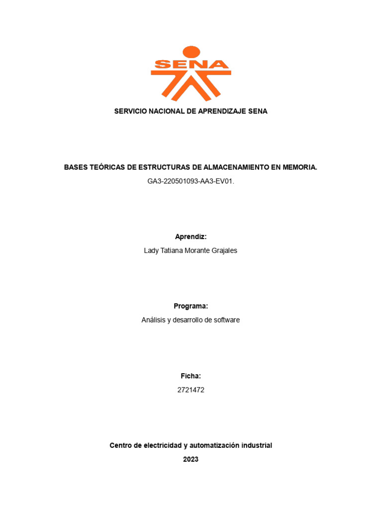 Bases Teóricas de Estructuras de Almacenamiento en Memoria | PDF | Lenguaje de programación ...