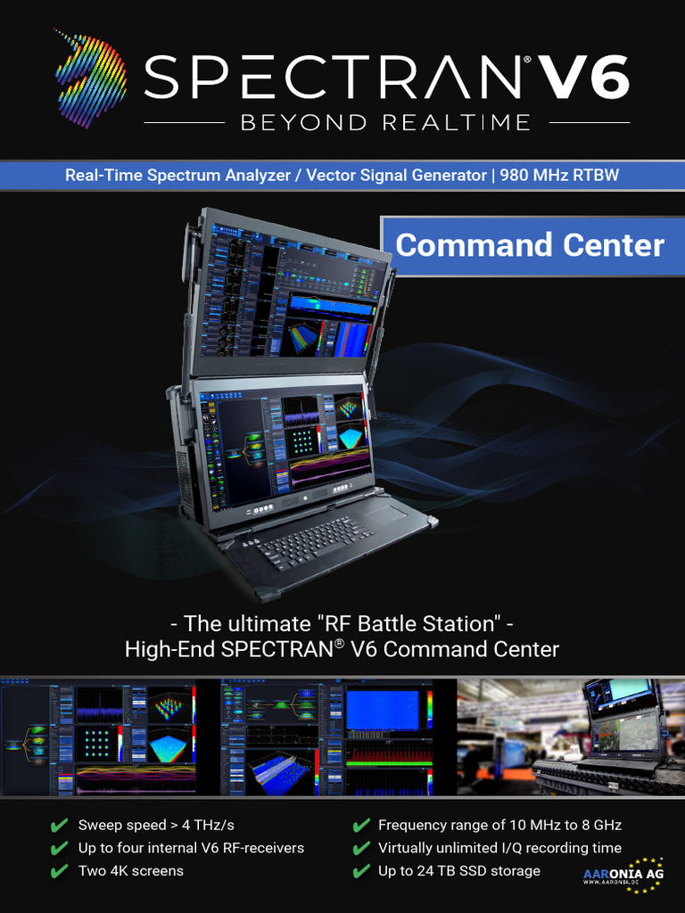 Aaronia SPECTRAN V6 Command Center Datasheet | PDF | Solid State Drive | Spectral Density