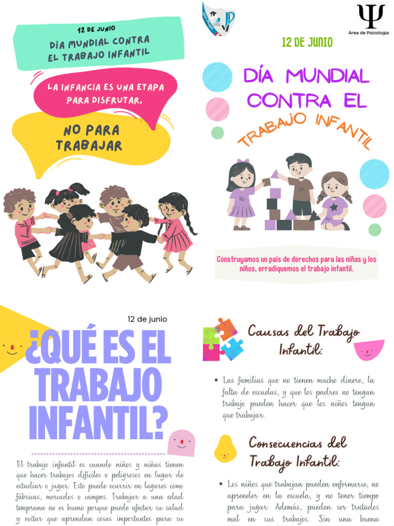 Folleto Díptico - Trabajo Infantil | PDF | Ciencias sociales | Salud y ...