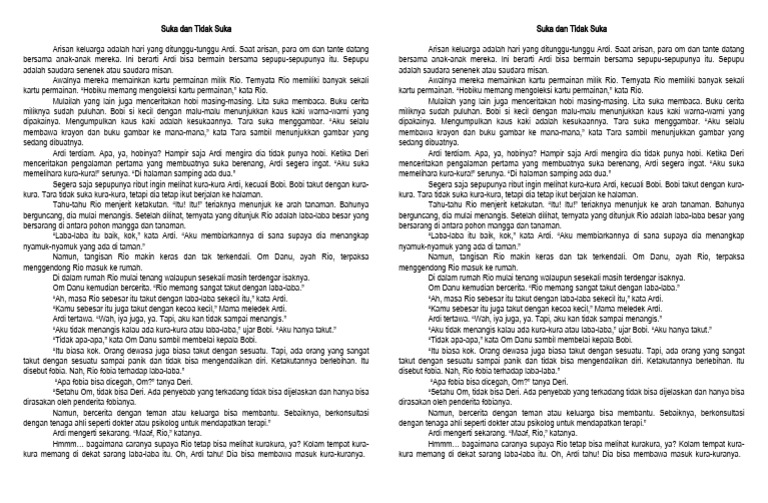 Bacaan - Suka Dan Tidak Suka | PDF