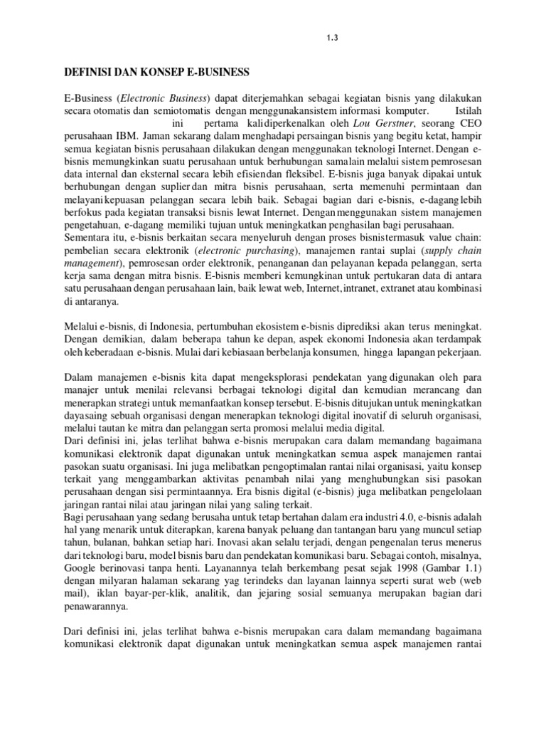 Definisi Dan Konsep Ebusiness | PDF