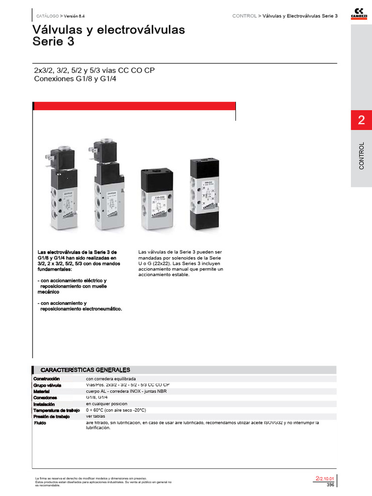 Valvulas Electrovalvulas Serie3 | PDF | Mecánica de fluidos | Plomería