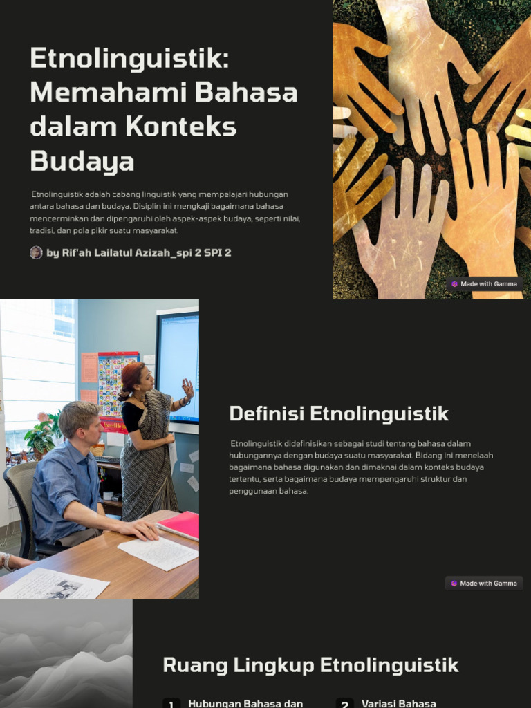 Etnolinguistik Memahami Bahasa Dalam Konteks Budaya | PDF