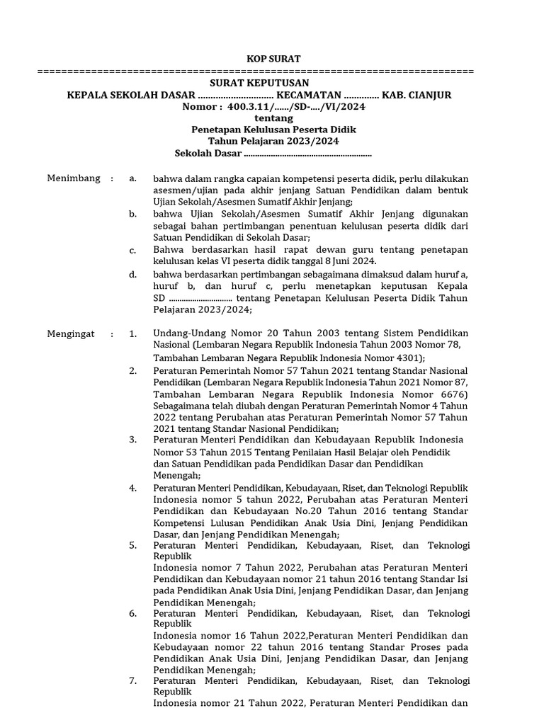 Model SK Kelulusan | PDF