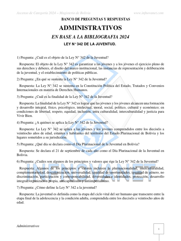 3. Ley N° 342 de la Juventud | PDF | Justicia | Crimen y violencia