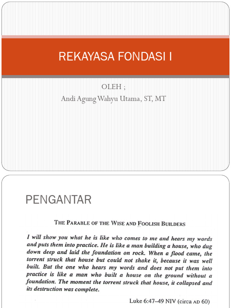 Rekayasa Fondasi I | PDF
