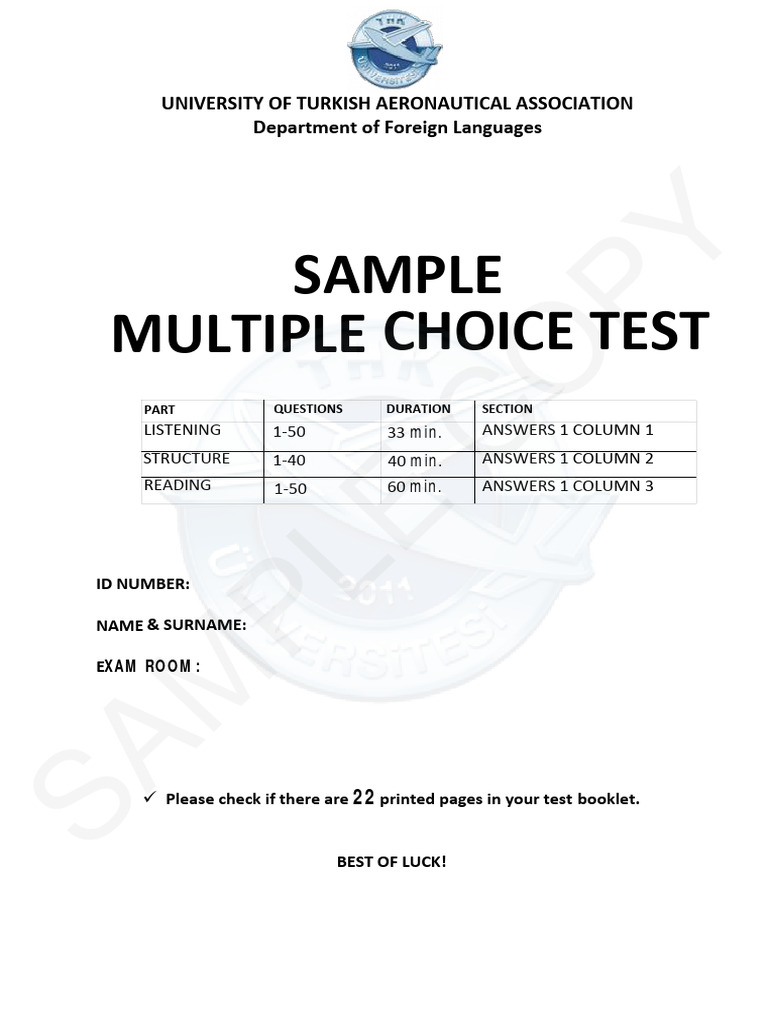 02 02 03 Sample Multi Choice Test | PDF | Moon