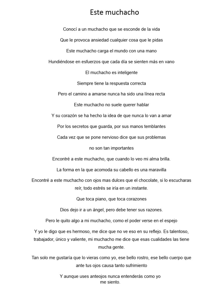 Conocí A Un Muchacho | PDF