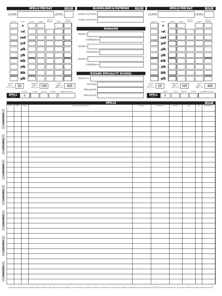 Pathfinder Wizard Spell Guide | PDF | Wizards Of The Coast | D20 System