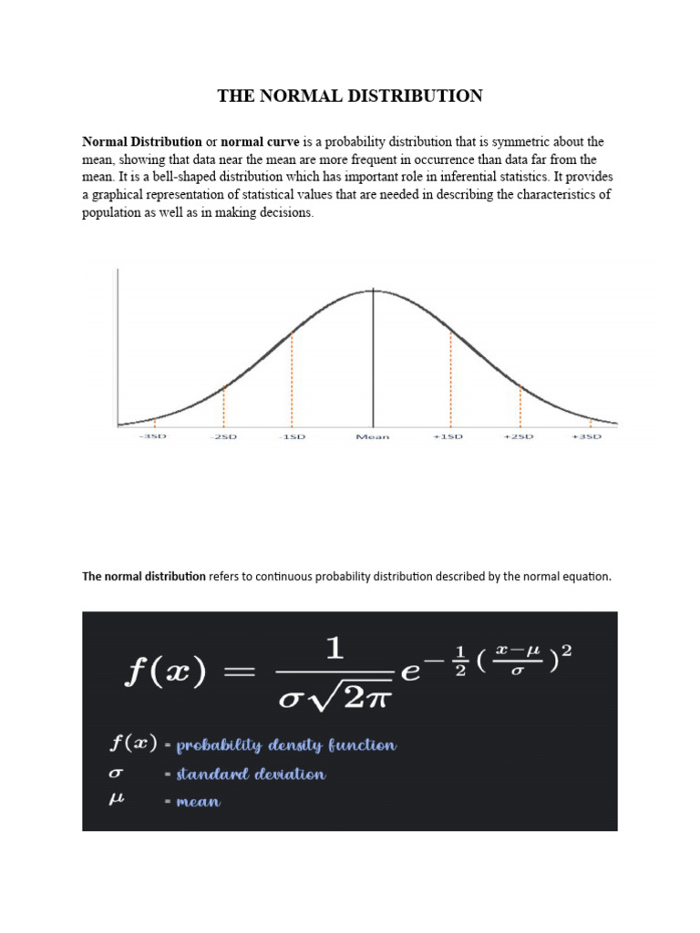 normal distribution | PDF | Normal Distribution | Probability Distribution