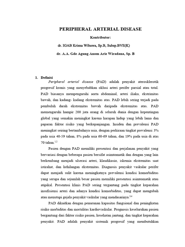 Peripheral Arterial Disease Kr+awd | PDF