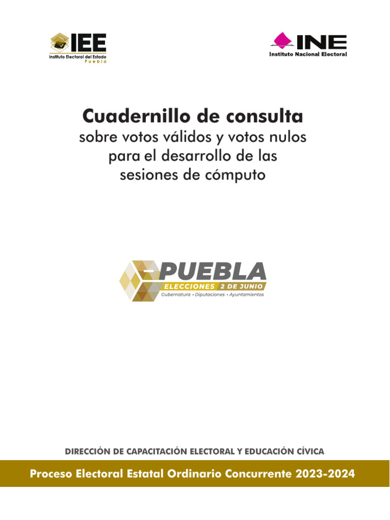 Cuadernillo Votos Validos y Nulos 2023-2024 Final | PDF | Votación | Partidos políticos