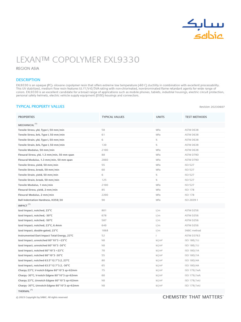 LEXAN™ Copolymer - EXL9330 - Asia - Technical - Data - Sheet | Download ...