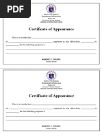 Certificate of Appearance-Template | PDF