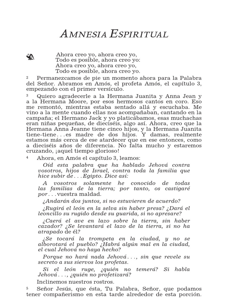 SPN64-0411 Spiritual Amnesia VGR | PDF | Moisés | Jesús