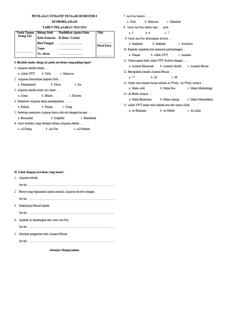STS 1 Pai KLS 2 | PDF