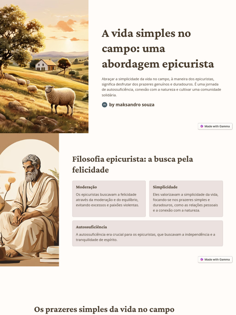 Vida Simples no Campo: Epicurismo e Felicidade | PDF | Vida simples ...