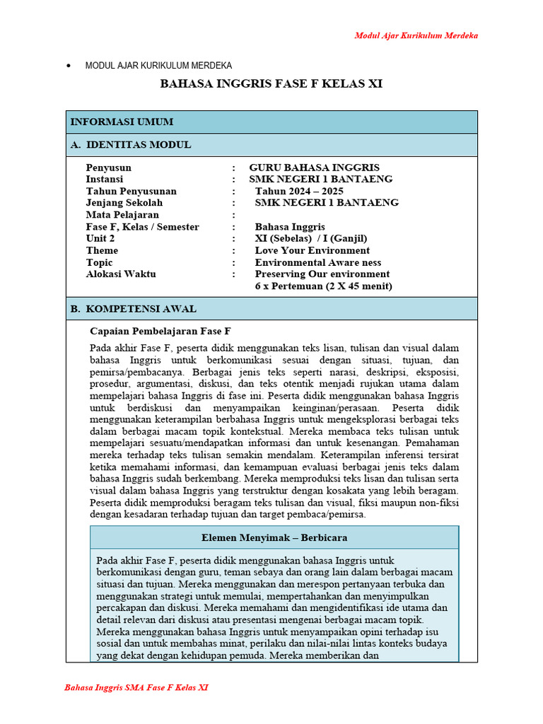 Modul Ajar Unit 2 | PDF