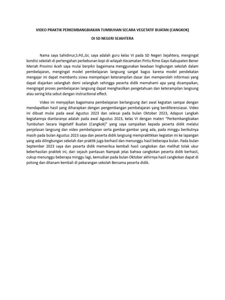 Contoh Naskah Video | PDF