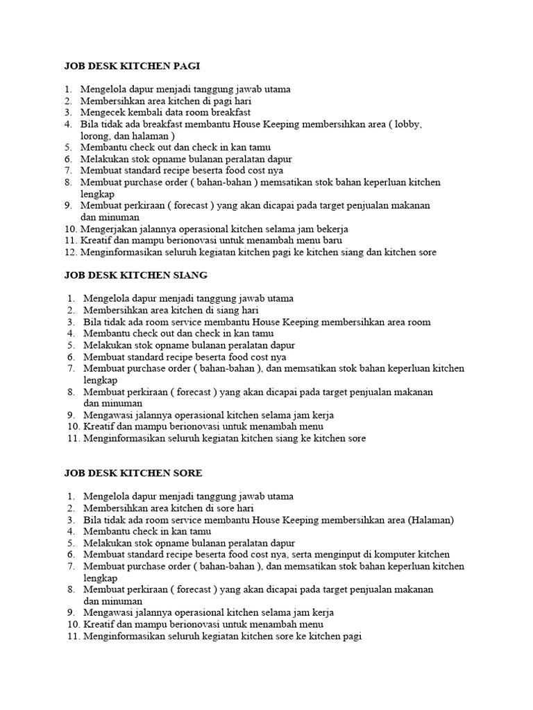 Job Desk Karyawan 2024 | PDF | Hukum