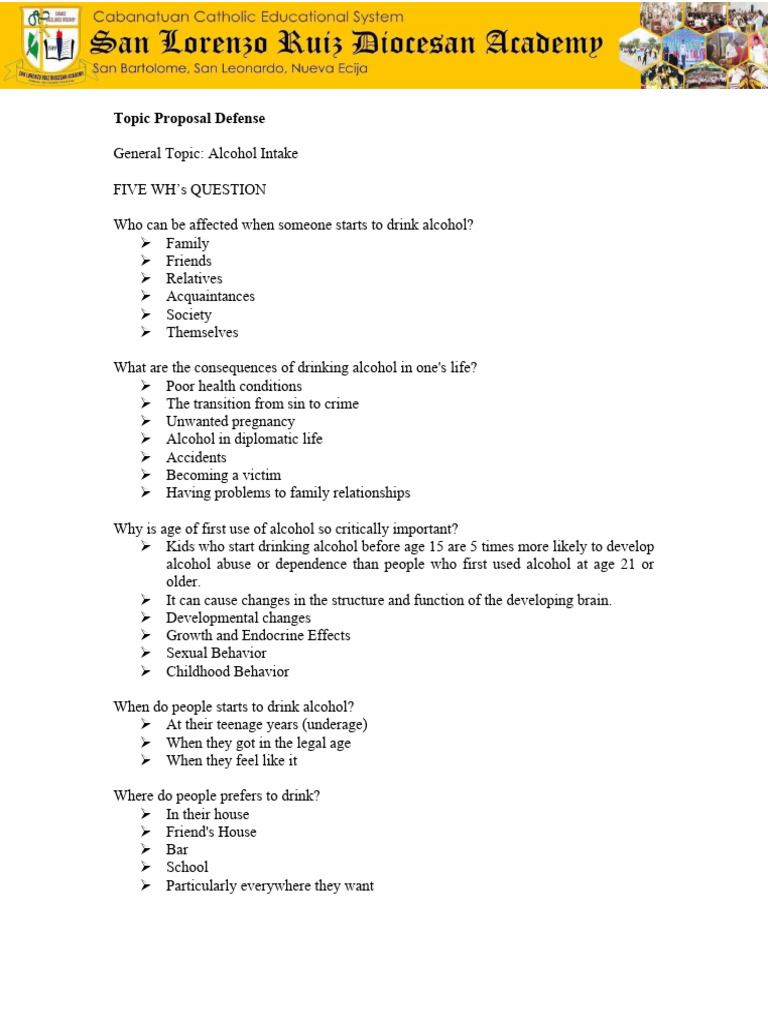Topic Proposal Defense Sample | PDF | Lifestyle