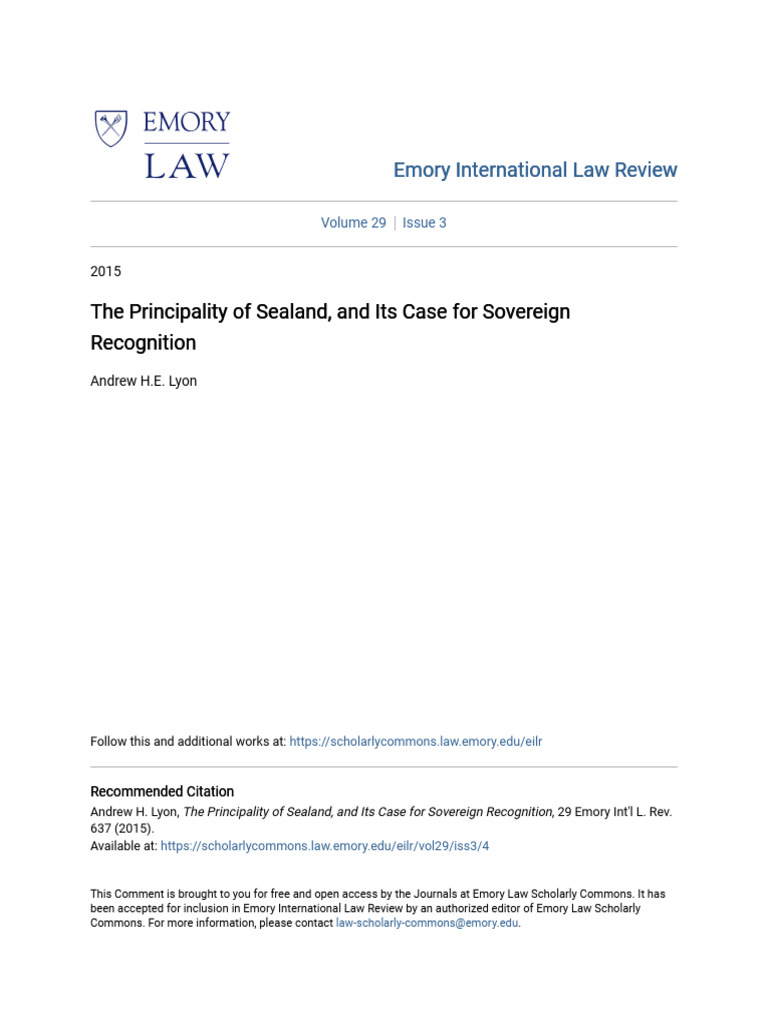 The Principality of Sealand, and Its Case For Sovereign Recognition ...