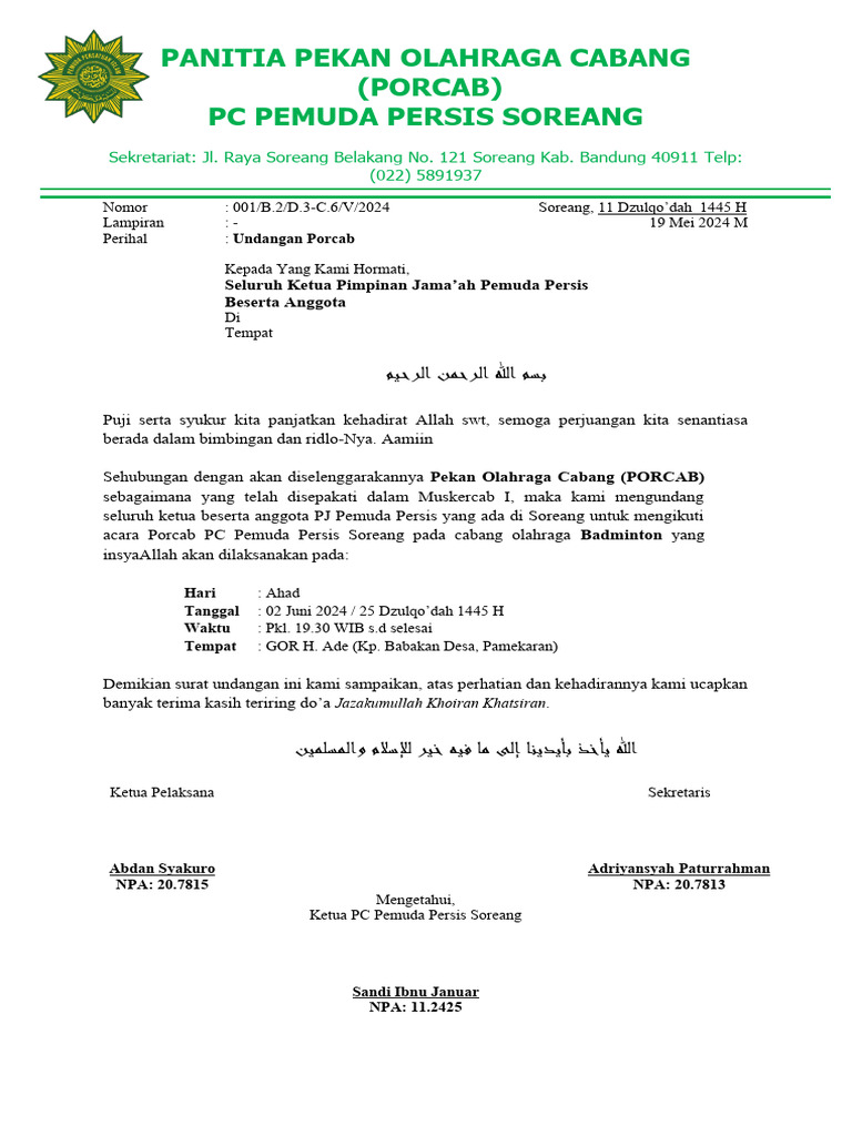 001 Undangan PJ | PDF