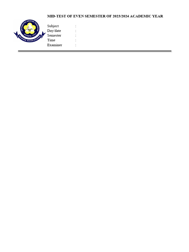 Template Soal UTS | PDF