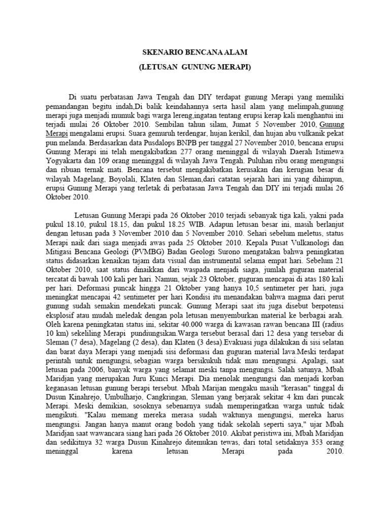 Skenario Gunung Merapi | PDF