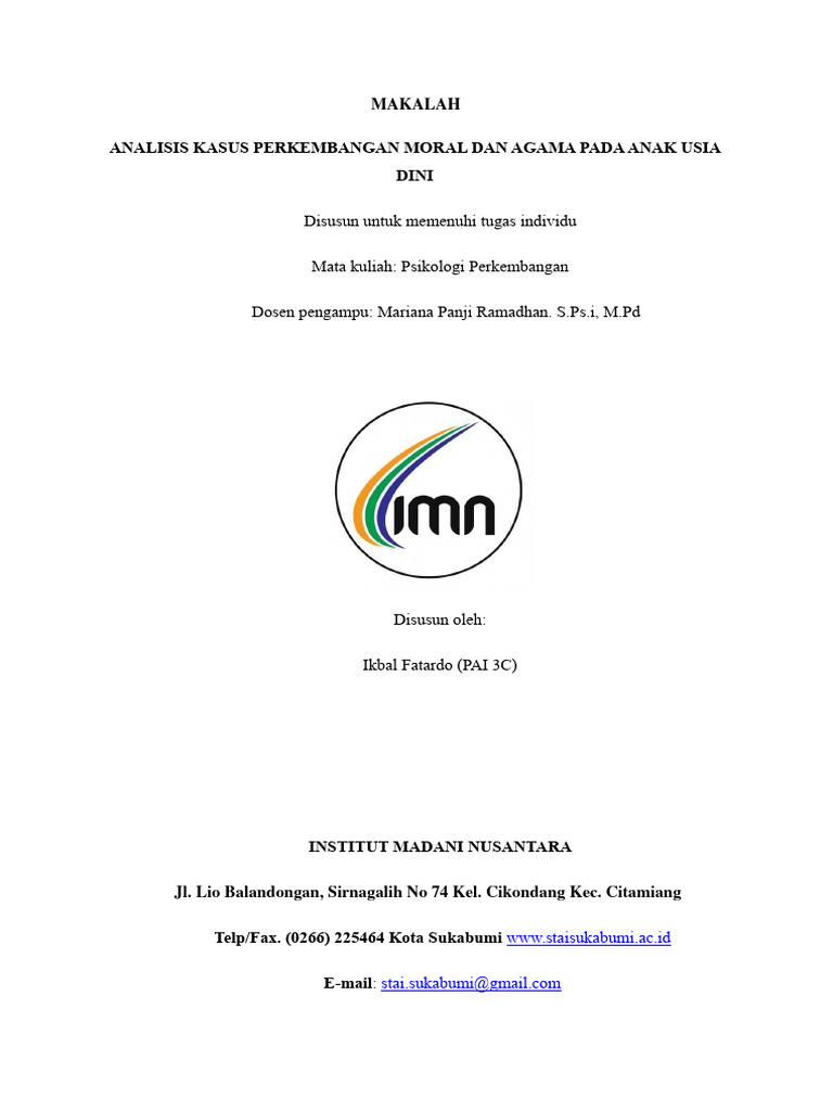 Ikbal Fatardo Tugas Psikologi Penelitian | PDF | Karier & Perkembangan