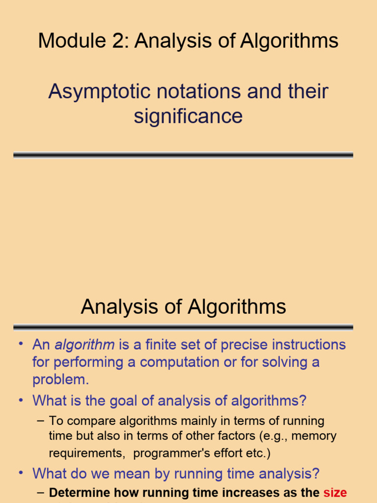 3-Asymptotic Notation, Time and Space Complexity of An Algorithm-25!05!2024 | PDF | Time ...