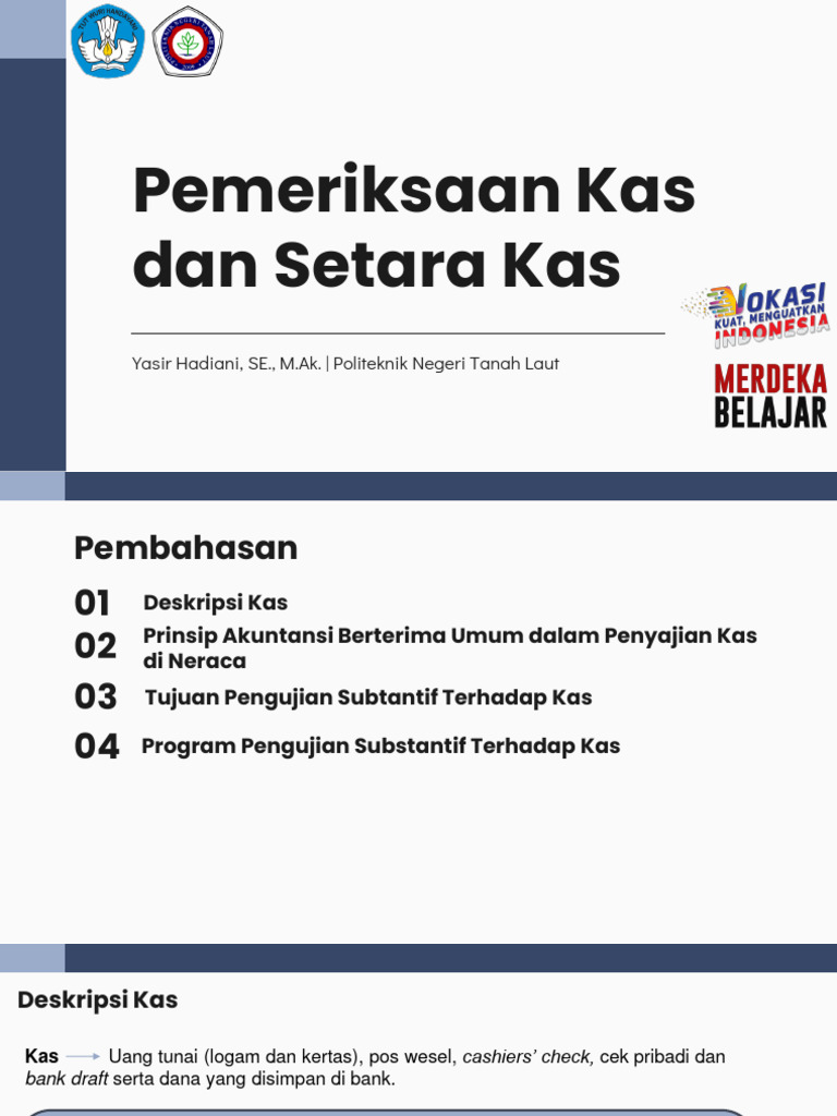 12 Pemeriksaan Kas Dan Setera Kas | PDF | Pengelolaan Keuangan & Uang ...