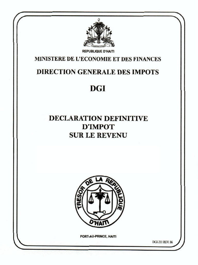 Declaration Definitive Dimpot Sur Le Revenu | PDF