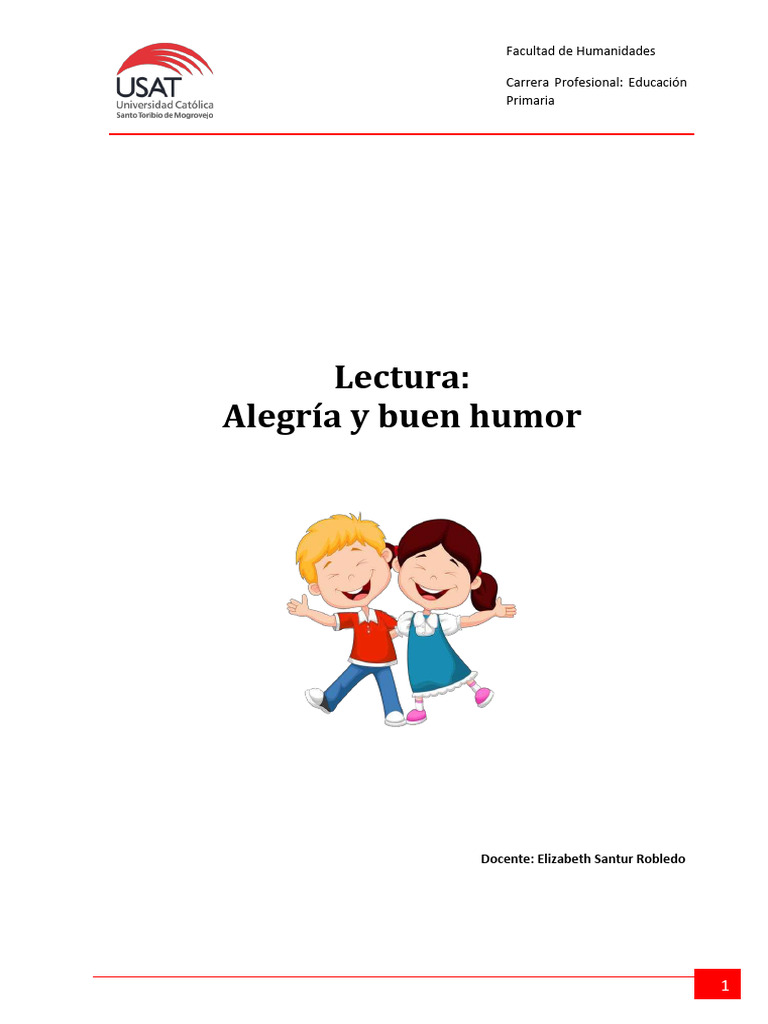Lectura - Alegría y Buen Humor | PDF | Sistema inmune | La risa