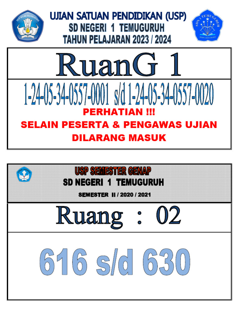 TULISAN RUANGAN USP 2024 | PDF
