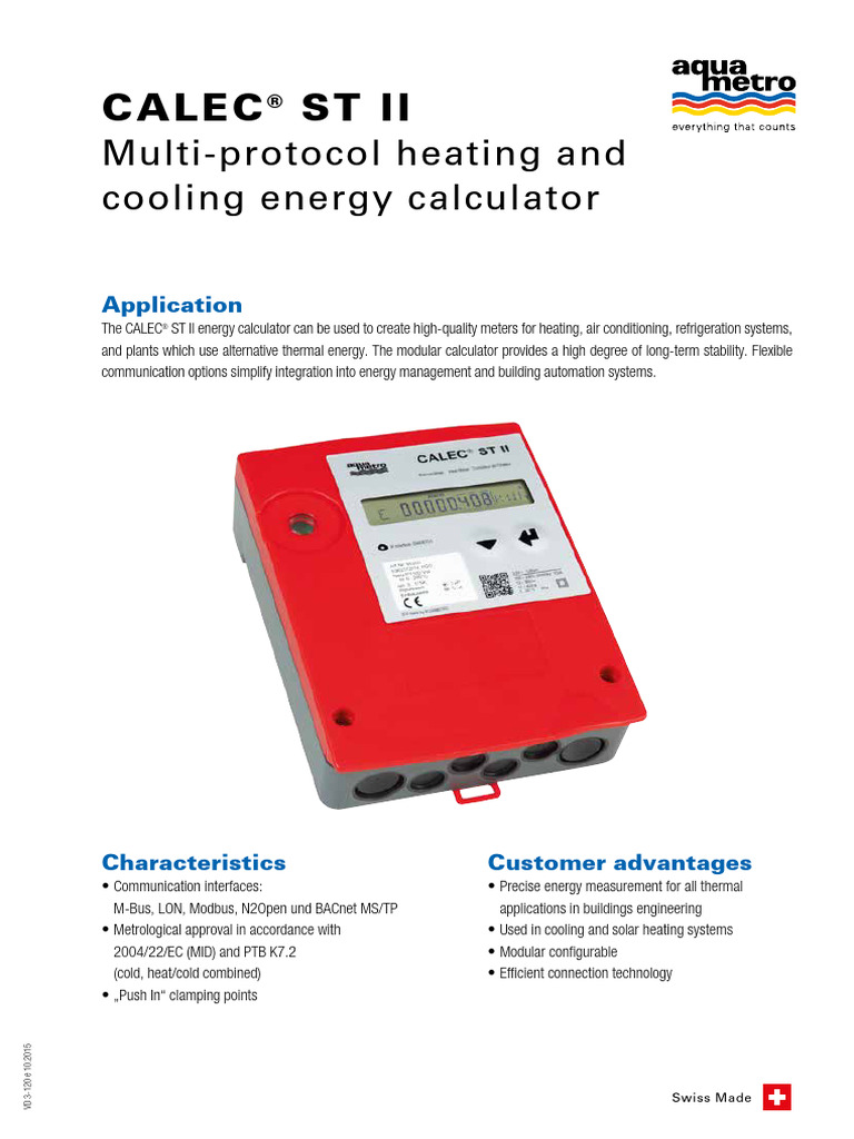 Calec ST II | PDF | Flow Measurement | Building Automation