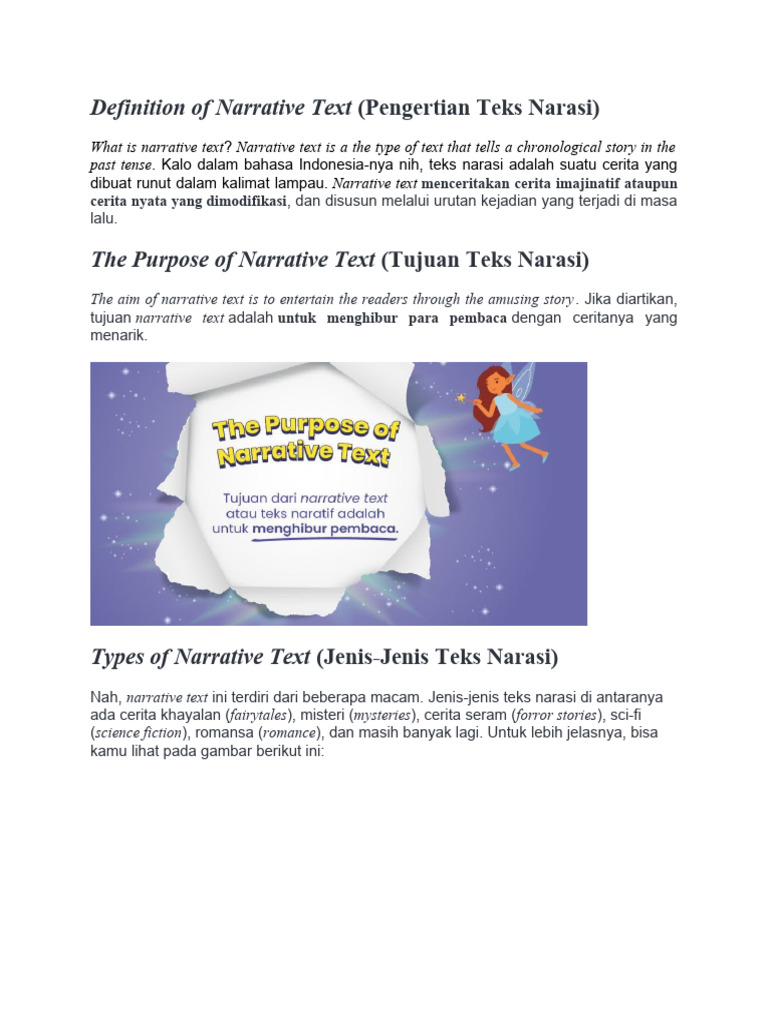 Definition of Narrative Text | PDF