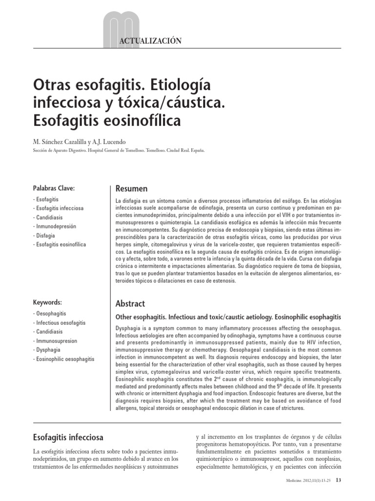 Esofagitis infecciosa | Descargar gratis PDF | La enfermedad por ...
