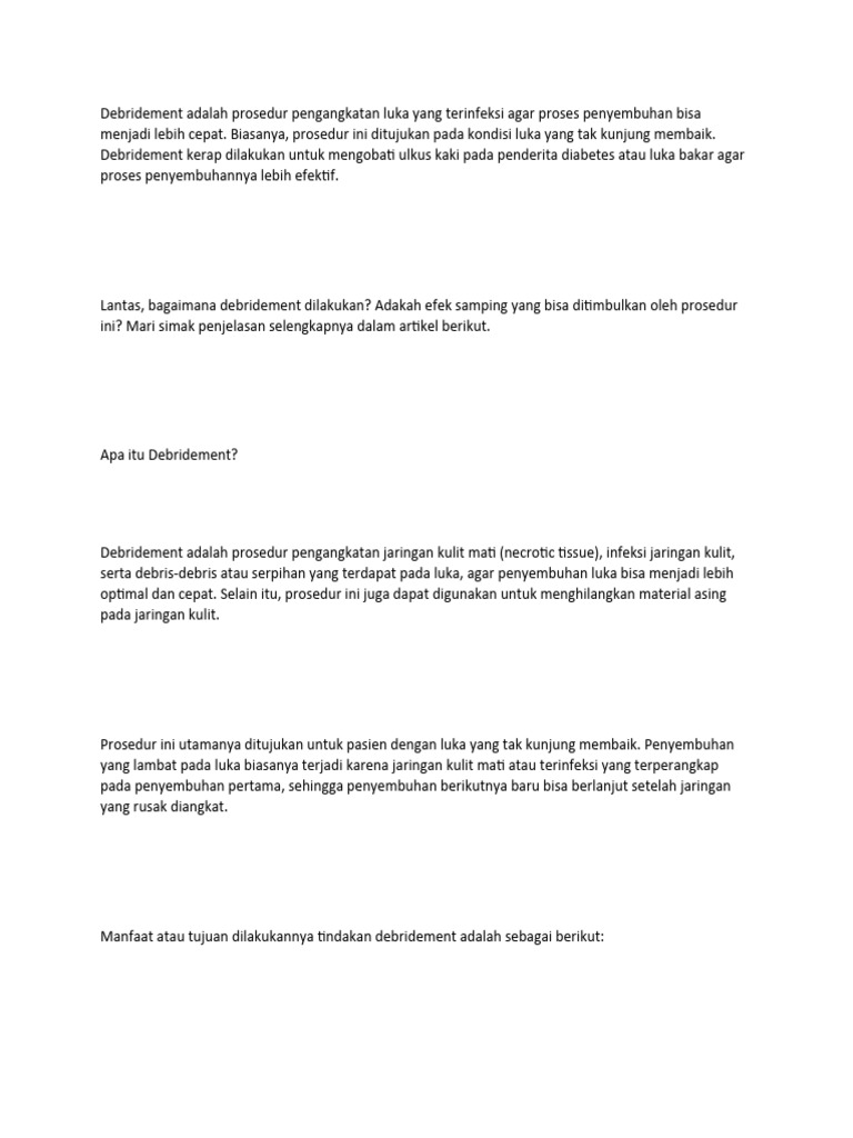DEBRIDEMENT | PDF | Pengembangan Diri | Sains & Matematika