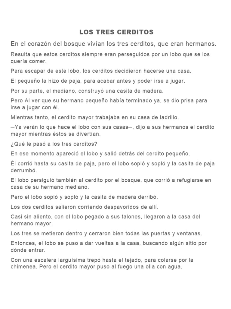 Los Tres Cerditos Pdf