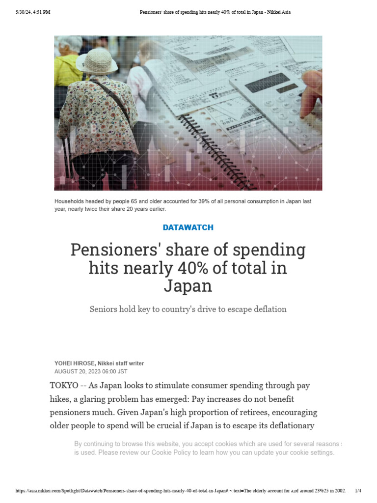 Pensioners' Share of Spending Hits Nearly 40% of Total in Japan - Nikkei Asia | PDF | Inflation ...