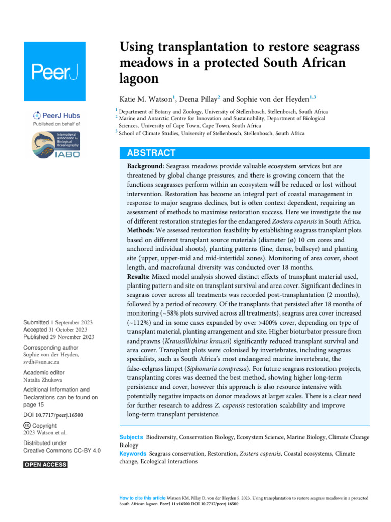 Watson Et Al 2023 | Download Free PDF | Restoration Ecology | Biodiversity
